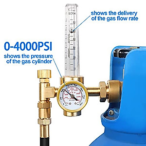 BETOOLL Argon Regulator - Welding Regulator - Argon/CO2 Mig Tig Flow Meter Gas Regulator Gauge with 6.6Ft Gas Hose