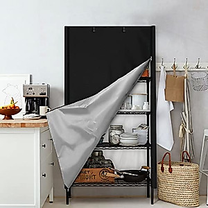 Sealcover Wire Shelving Cover Wire Rack Cover, High Density Shelf Cover 36"*14"*71", Black Storage Rack Cover Used to Cover Sundries.