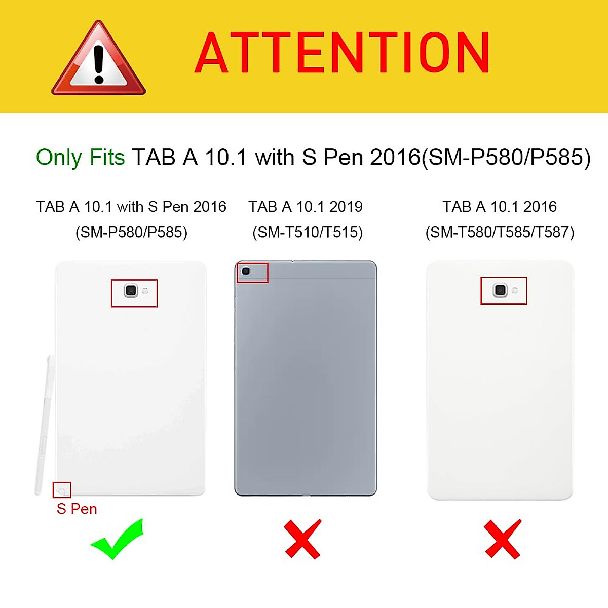 Fintie Slim Case for Samsung Galaxy Tab A 10.1 with S Pen 2016 10.1 Inch (Model SM-P580/P585), Ultra Lightweight Protective Stand Cover Auto Sleep/Wake, Black