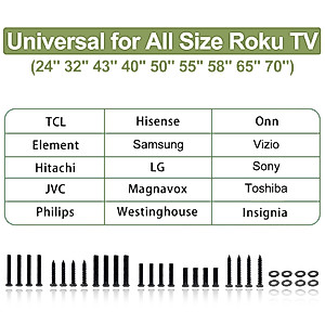 TV Stand Screws and Washers for All TV Stand Legs Screws Kit for TCL Hisense Samsung LG Vizio JVC Onn Sony Toshiba Insignia Westinghouse Philips Sharp Roku TV Legs Universal TV Stand Screws