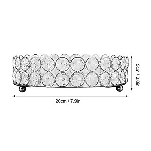 JUOPZKENN Crystal Cosmetic Makeup Tray Jewelry Trinket Tray Organizer Vanity Tray Mirrored Decorative Tray Home Deco Dressers Perfume Skin Care Tray for Christmas Brithday Gift(Silver 20cm)