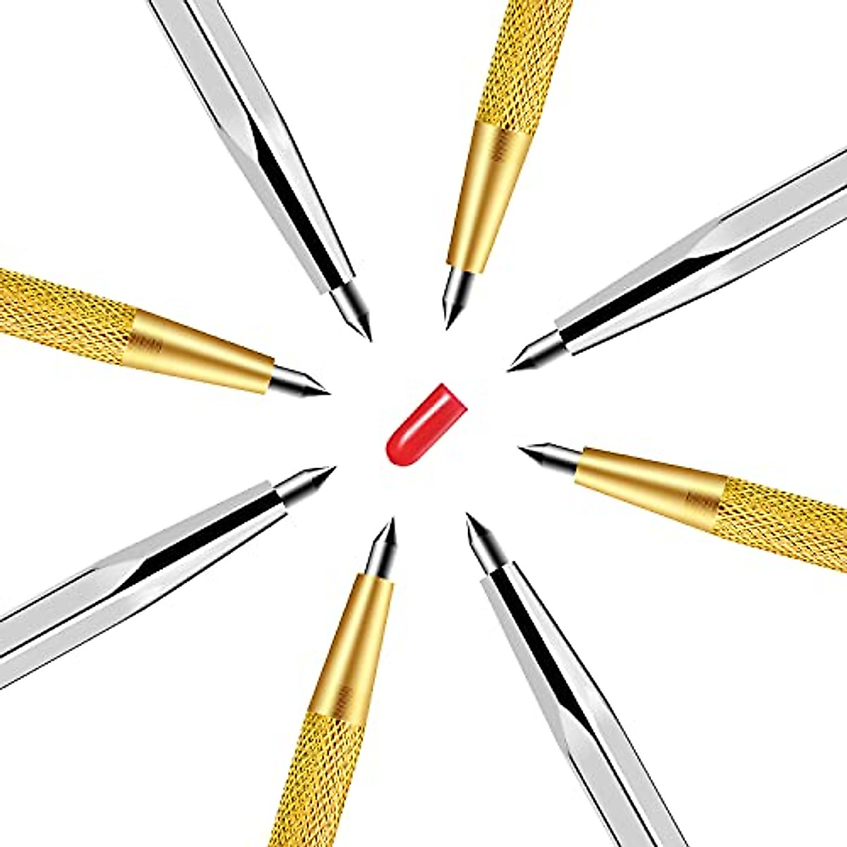 Scriber Marking Tools, 4Pcs Premium Aluminium Tungsten Carbide Tip Scriber, Etching Engraving Scriber Pen for Glass, Ceramics, Metal Sheet