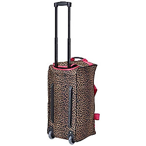 Rockland Rolling Duffel Bag, PINKLEOPARD, 22"