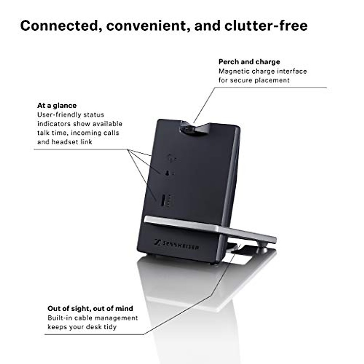 Sennheiser D 10 USB ML - US (506418) Single-Sided Wireless DECT Headset, with Direct Softphone Connection, Noise Cancelling Microphone, and is Skype for Business Certified (Black)