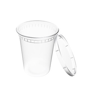 EDI [32 OZ, 40 Sets] Plastic Deli Food Storage Containers with Airtight Lids | Microwave-, Freezer-, Dishwasher-Safe | BPA Free | Heavy-Duty | Meal Prep | Leakproof | Recyclable