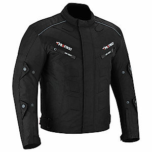 PROFIRST Motorbike Men’s Riding Jacket Motorcycle Jacket for Men Waterproof Jacket CE Armored Protection Black X-Large