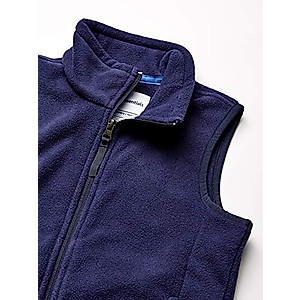 Amazon Essentials Boys' Polar Fleece Vest, Navy, Small