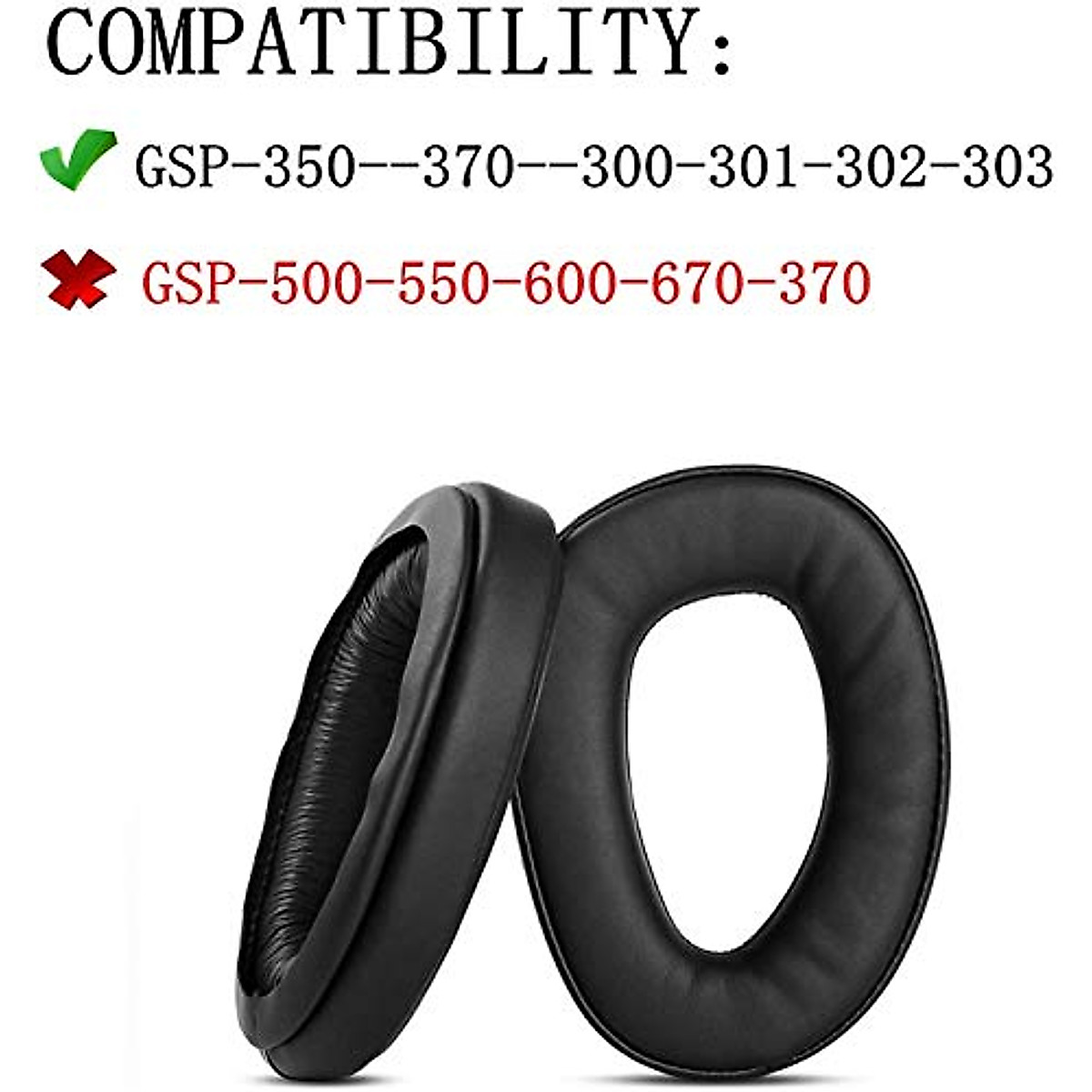 Apply to Replacement Earpads Cups Cushions Compatible with Sennheiser GSP 300 GSP 301 GSP 302 GSP 303 GSP 350 GSA 301 Gaming Headphones Headset Earmuffs
