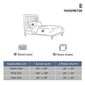 BBANGD Duvet Covers Queen Size - Ultra Soft and Breathable Bedding Comforter Cover Set Washed Microfiber 3 Pieces with Zipper Closure Duvet Cover and 2 Pillow Shams (White)