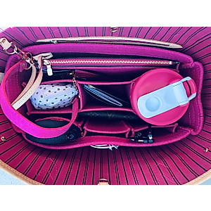 AlgorithmBags design for LV Neverfull MM Luxury Purse Organizer Insert Bag Shaper Liner Divider, Peony