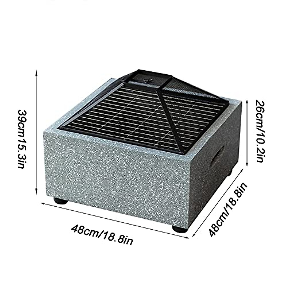 LEAYAN Garden Fire Pit Grill Bowl Grill Barbecue Rack Fire Pit Outdoor fire Pit, fire Pit Table with Barbecue Grill, Square Courtyard fire Pit, Garden Wood fire Pit