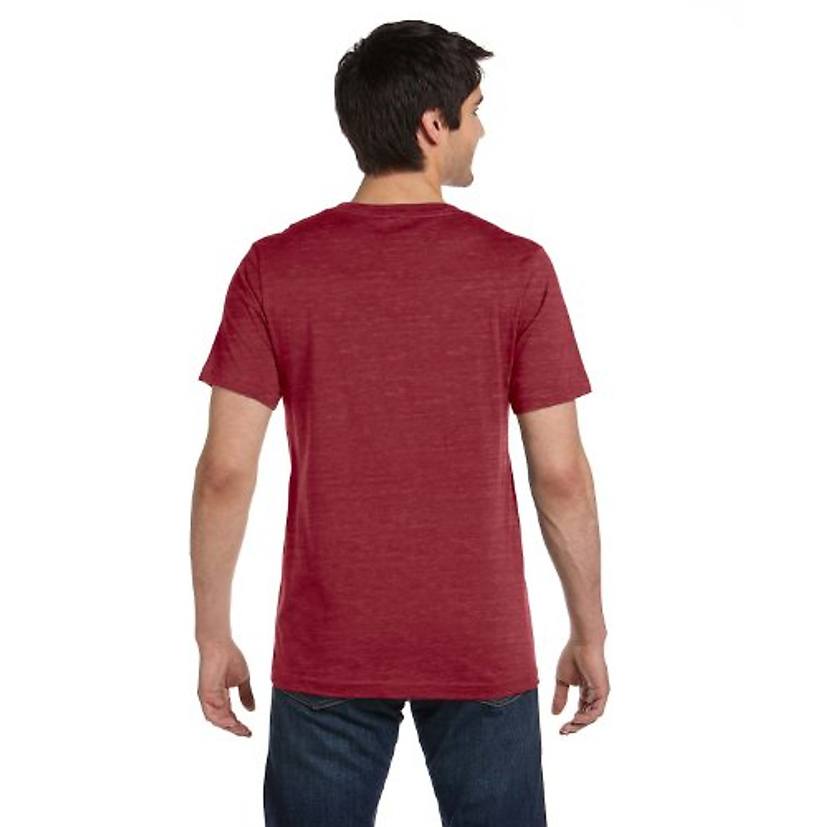 Bella + Canvas Unisex Jersey Short-Sleeve V-Neck T-Shirt XL MAROON MARBLE
