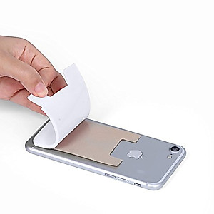 YWXTW Cell Phone Wallet, Silicone 3M Adhesive Stick-on Wallet for Credit Card, Ultra-Slim Id Holder Wallet Pouch Sleeve Pocket for Smartphones (iPhone/Android/Samsung Galaxy) (3 Pack White)