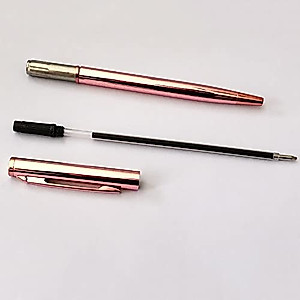 MSTOKIN Metallic Rose Gold Pens Cool Fancy Pens for Women & Men Journling Cute Pen Set Luxury Nice Pretty Pens with Gift Box (8-Pack rose gold Metal Thin Pens)