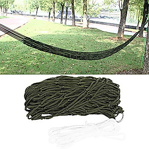 JINYI Hammock, Thicken Nylon Fabric Multi-Functional Hammock Outdoor Hammock Simple Nylon Net Hammock for Outdoor Garden
