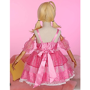 haikyuu Girls Pink Princess Cosplay Dress Birthday Party Dress up Halloween Costume (pink, large)