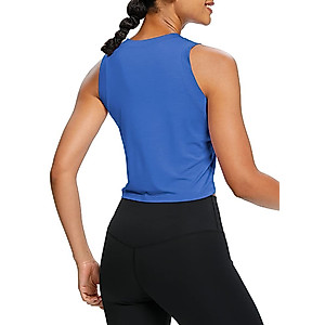 Bestisun Gym Athletic Yoga Shirts Muscle Tank Womens Athletic Wear Workout Tops Loose Fit Blue M