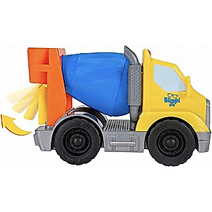 Blippi Cement Truck - Mini Vehicle with Freewheeling Features Including 2” Character Toy Figure Construction Worker - Imaginative Play for Toddlers and Young Kids