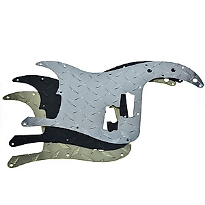 KAISH Premium 13-Hole Metal Diamond Plate Modern Style Standard Precision P Bass Pickguard Aluminium Anodized PB Pickguard for American FD P Bass Silver