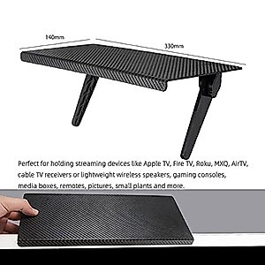 KROTUCOTY TV Top Shelf 13-Inch Wide Computer Screen Top Bracket Monitor Top Shelfs Mount, Adjustable Screen Shelf Stuff Organizer for Wi-Fi Router, Cable Box, Streaming Devices, Remote Controls