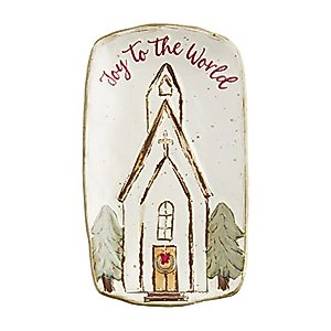 Mud Pie Christmas Religious Everything Plate, Church