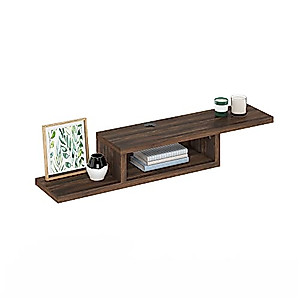 Furinno Indo Wall Mounted Floating Media Console, Columbia Walnut 47 Inch