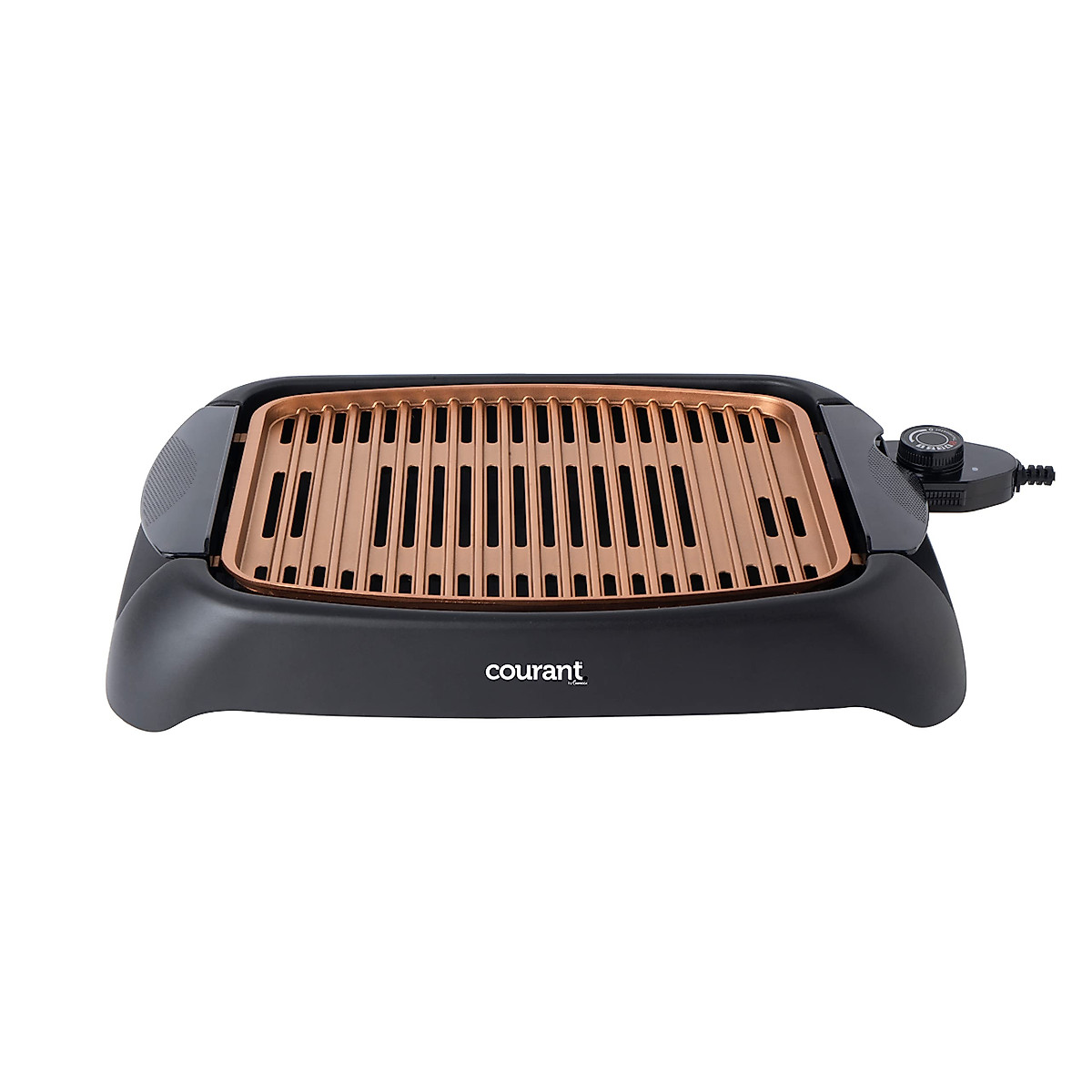 courant smokeless indoor grill, Copper Non-stick Coating Extra Large and Adjustable Temperature Control, Grill BBQ, Table Top Indoor Grill