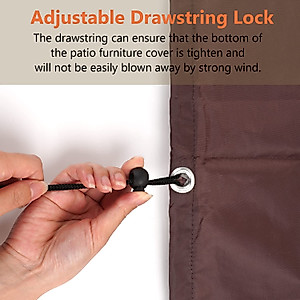 Mancro Square Patio Table Cover, 48 Inch Water-Resistant Outdoor Furniture Covers for Table and Chairs, Windproof & UV-Protection Patio Cover Fire Pit Covers 48L x 48W x 29H, Brown Outdoor Table Cover