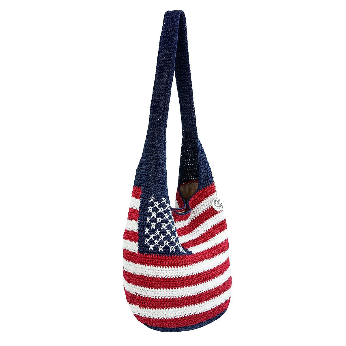 The Sak 120 Hobo Bag in Crochet - Large Women's Purse & Shoulder Bag for Everyday Travel - Durable Handbag With Back Zipper Pocket and Magnetic Snap Closure - Americana