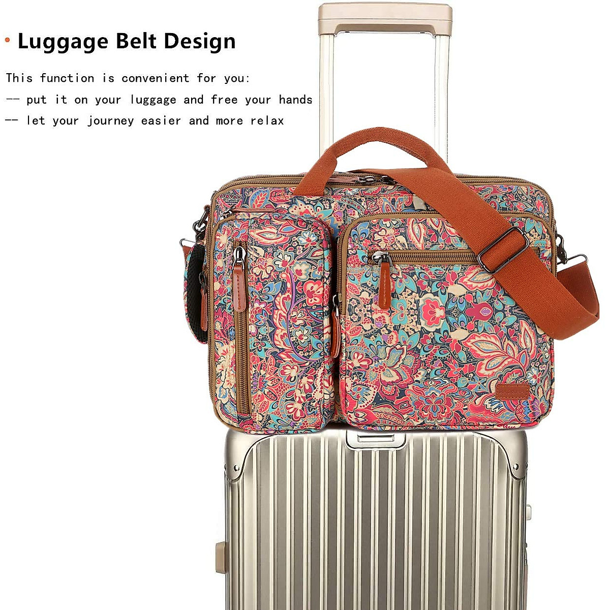 Baosha Convertible Backpack Briefcase 15.6 Inch Laptop Bag Case Outdoor Travel Backpack Hiking Rucksack for Women BC-04 (HS)