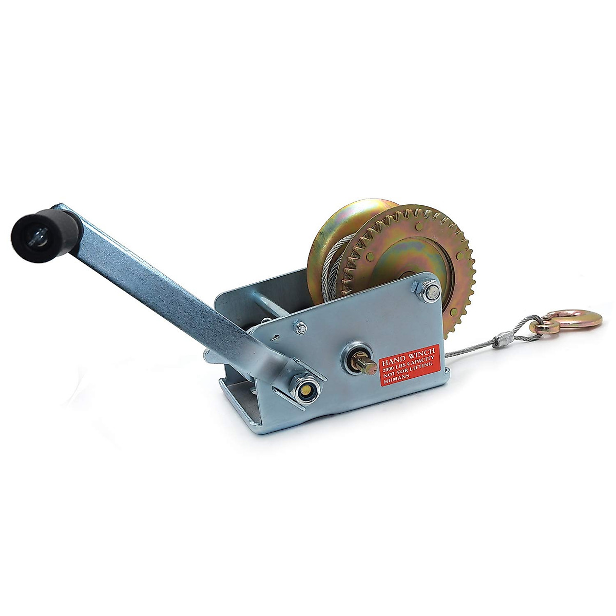HTTMT- 2000Lbs Dual Gear Hand Winch Towing Boat Trailer w/ 33FT Steel Cable Hand Crank [P/N:ET-TOOL003-BY20 w/Cable-RAW]