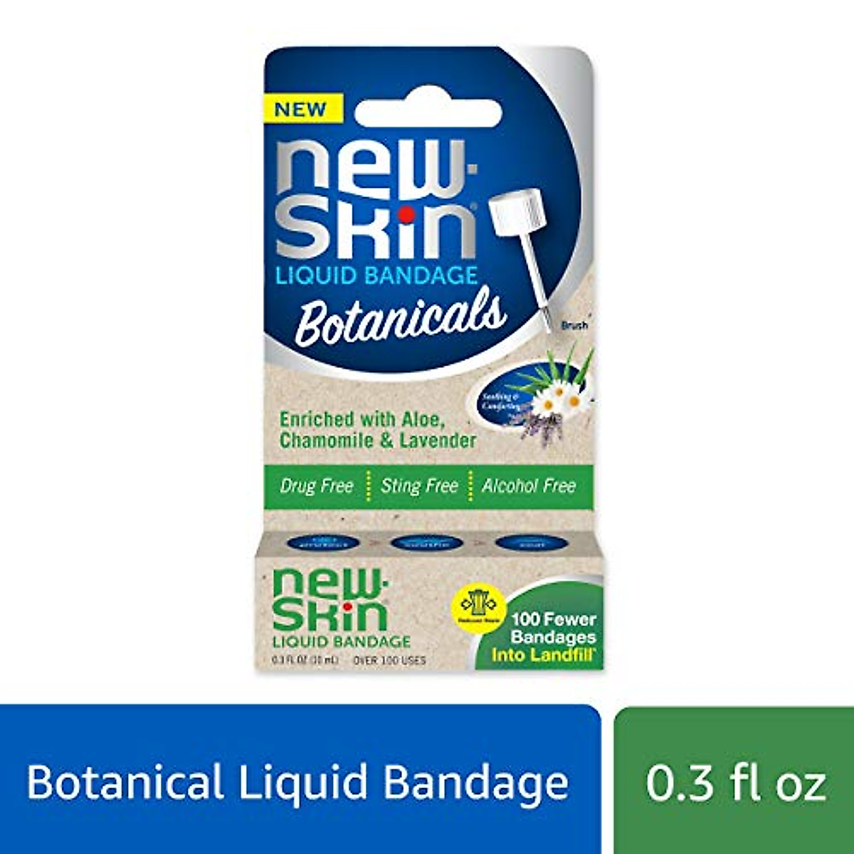 NEW-SKIN Botanicals Liquid Bandage for Minor Cuts and Scrapes, 0.3 Ounce