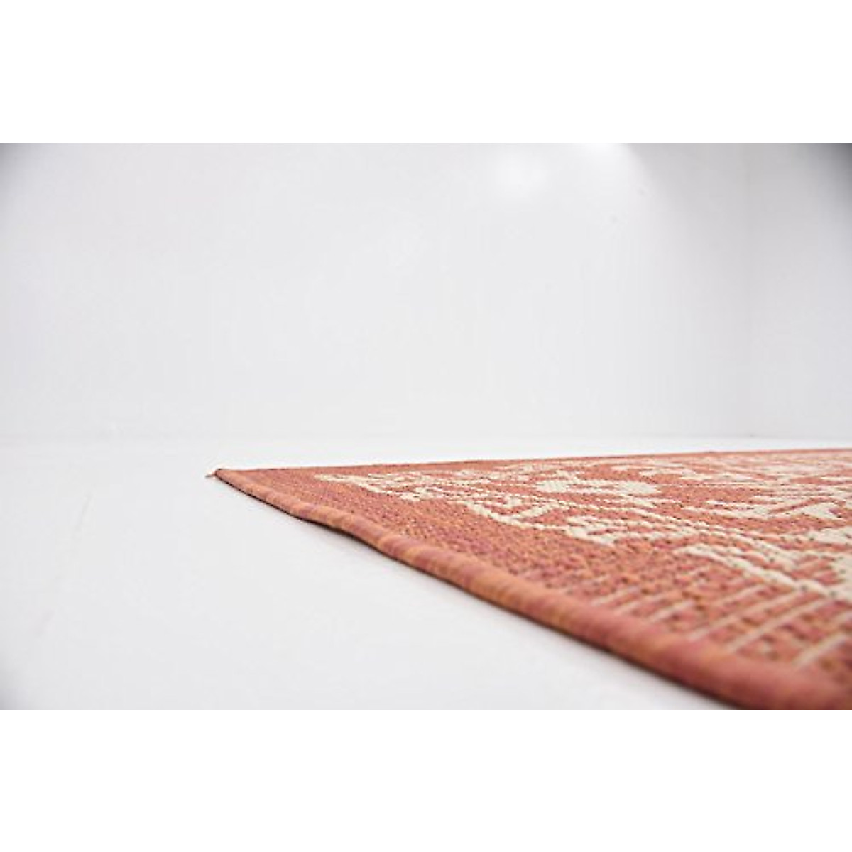 Unique Loom Outdoor Botanical Collection Area Rug - Allover (7' 1" x 10' Rectangle, Terracotta/ Beige)