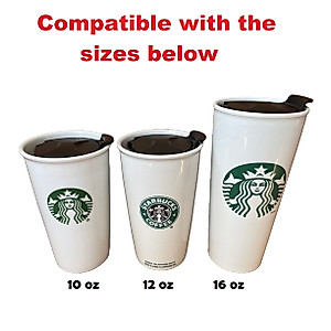 MIE Replacement Lid for Coffee Mug & Tea Cup - Competible With Starbucks Ceramic Travel Mug 10oz / 12oz / 16oz, Slide Lid,Tumbler Lid, Mug Lid, Cup Lid