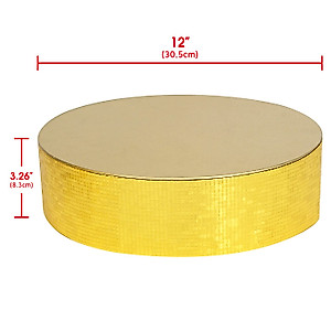 J JACKCUBE DESIGN Gold Round Cake Stand, Cupcake Display Supplies Tray Plate Holder for Decorative Party, Weddings, Birthdays, Tea Parties, Celebrations (12inch / Gold) - :MK197AG (12inch / Gold)
