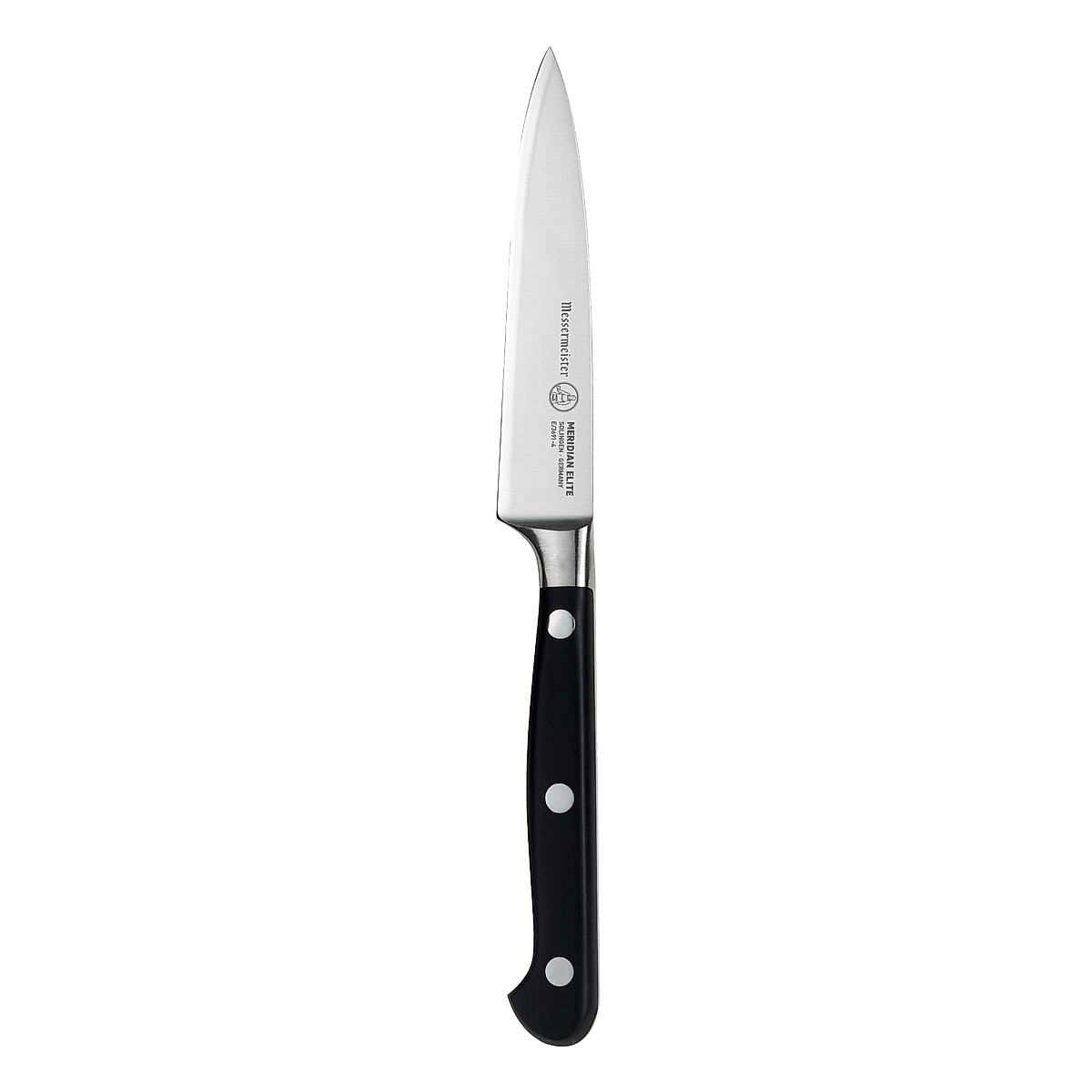 Messermeister Meridian Elite 4” Spear Point Paring Knife - Fine German Steel Alloy Blade - Rust Resistant & Easy to Maintain