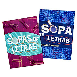 Spanish Word Find and Crossword Puzzle Books for Adults Seniors with Over 300 Reward Stickers