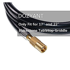 DOZYANT 12 Feet Propane Regulator and Hose for Blackstone 17inch and 22inch Table Top Griddle, Replacement Parts Connect to Large Propane Tank