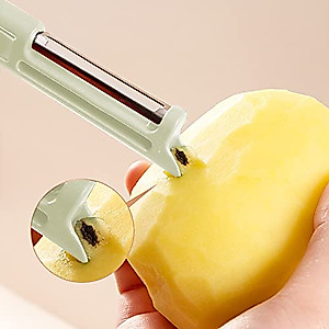 DEFUTAY 2 in 1 Fruit and Vegetable Scrubber with Peeler,Kitchen Cleaning Brush Set for Fruits,Apples,Potatoes, Carrots,Veggie