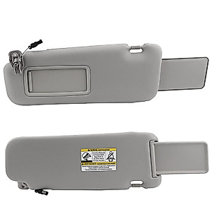 JDMON Compatible with Sun Visor Mazda CX-9 2010 2011 2012 2013 2014 2015 Left Driver Side Gray with Lamp Replaces TDY1-69-320