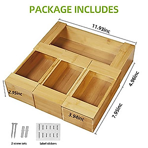 BulkPanda Ziplock Bag Storage Organizer for Drawer, Food Sandwich Bag Storage Organizer Dispenser Compatible with Gallon, Quart, Sandwich and Snack Variety Size Bag (Set of 4 )