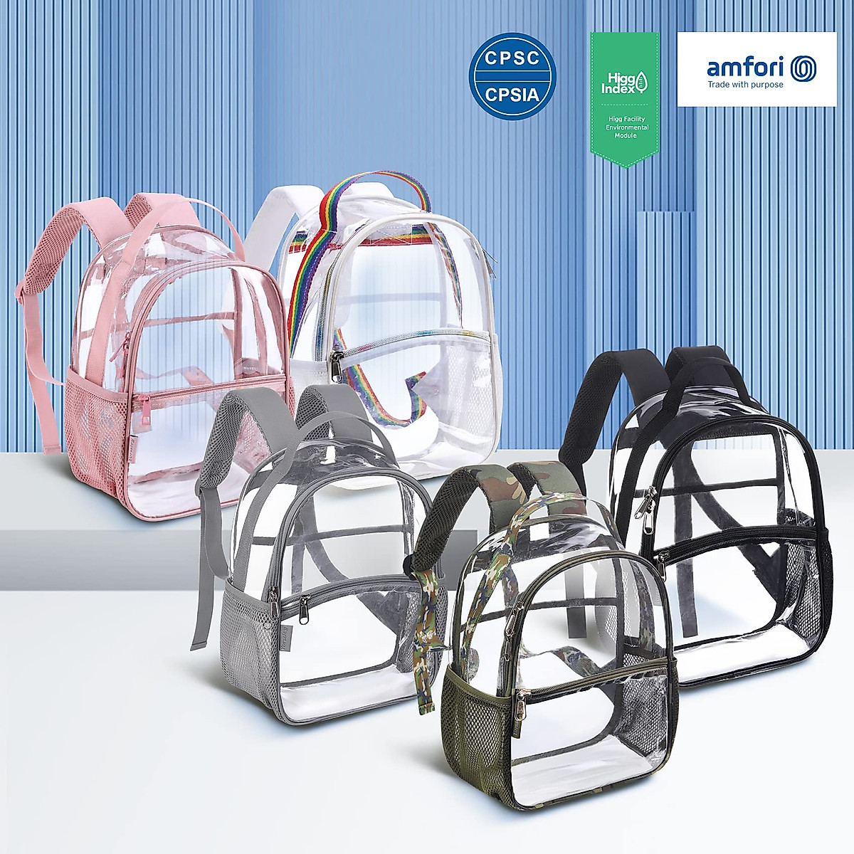 Mini Clear Backpack for Women,Transparent Bag Stadium Approved See Through Small for Work Travel Concert, Sports - Black