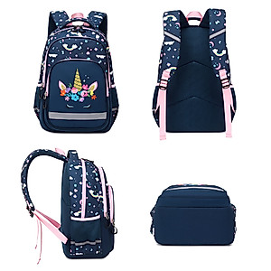 School Backpack for Girls Boys Teens, Kids Elementary Middle School Bag Bookbag (Unicorn)