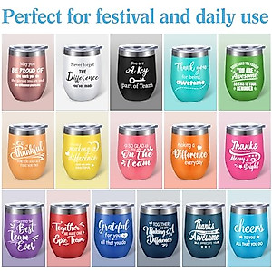 Thank You Gifts Coworker Leaving Farewell Appreciation Gifts with 12 oz Thank You for Being Awesome Wine Tumbler and Difference Keychains Gifts for Father Colleague Teacher Friends (Trendy, 32 Pcs)
