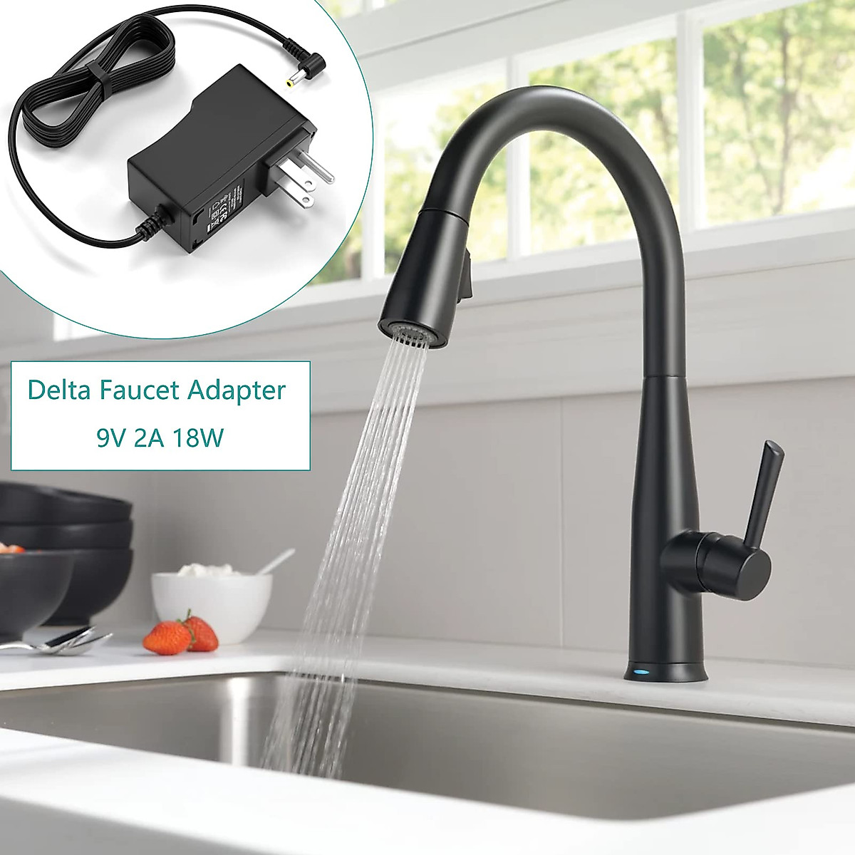 9V Faucet Replacement Power Supply for Delta Faucet Power Adapter EP102157 Compatible with Delta Faucet 9913T-AR-DST 9178T-SP-DST Delta Faucet Touch2O Technology Gen 3 Solenoid Power Supply 5FT