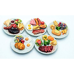 Lovely Mixed 5 Assorted Dollhouse Miniature Food,Tiny Food for Collectibles