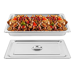 NeNchengLi 4 Pack Stainless Steel Hotel Pans 2.5Inch Deep Steam Table Pans Commercial Food Pan Restaurant food warming pan for Hotel Canteen Restaurant Office Cafeteria Party