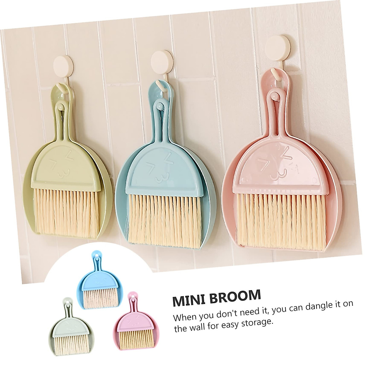 GOOHOCHY 3 Sets Desktop Fan Broom Mini Dustpan Mini Keyboard Mini Desk Corner Cleaning Dustpan Table Crumb Brush Mini Cleaning Broom Computer Broom Mini Dust Broom Clean Keyboard Dust Pan