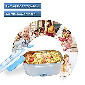 VECH Electric Lunch Box - 110V Heated Lunch Box for Adults - Food Heater Food Warmer Lunch Box - Fast Heating, Safe Food Grade Material,Home and Office Use (Blue)