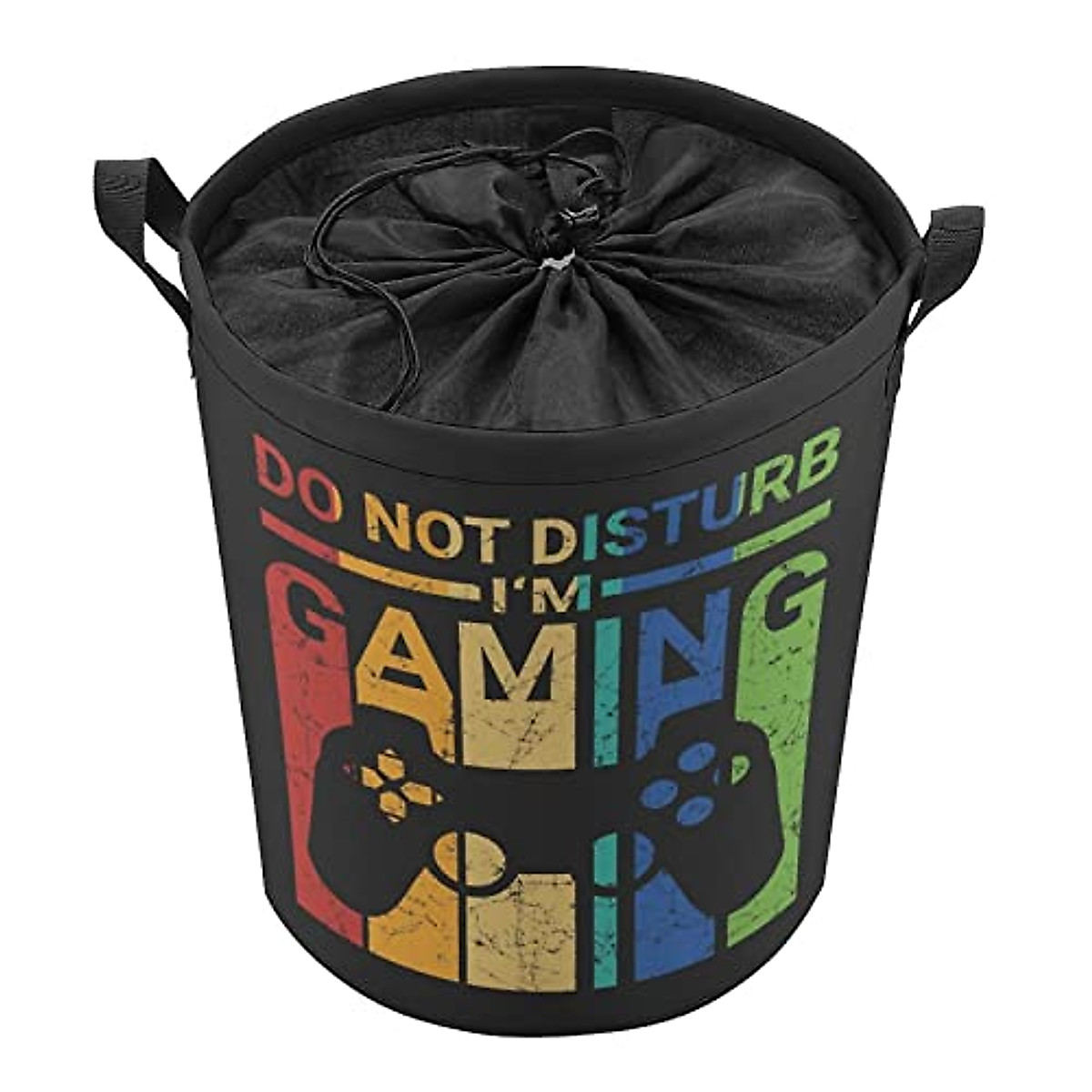 Retro Gamer Laundry Basket Boys Laundry Hamper Gaming Decor Small Dirty Clothes Hamper Collapsible Storage Organizer Bag Video Game Room Accessories and Decor